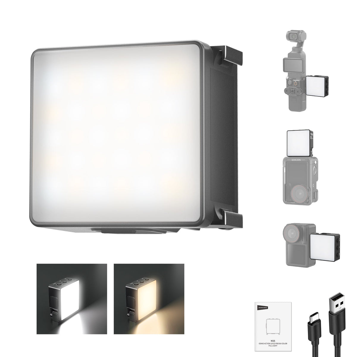 NEEWER M25/M26 Magnetic LED Light For OSMO ACTION 3/4/5 PRO – NEEWER.AU
