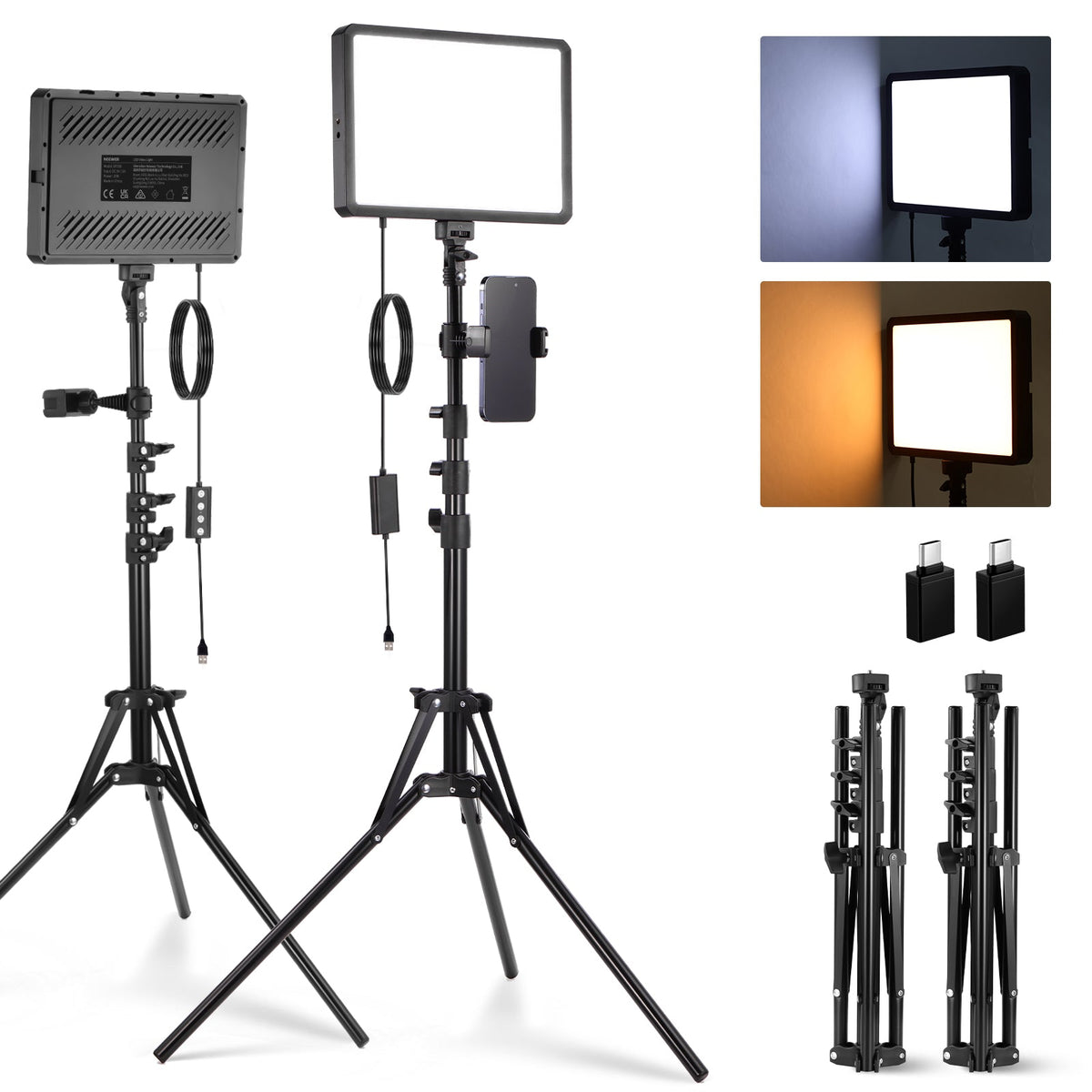 NEEWER BP300 LED Video Light Panel Lighting Kit - NEEWER