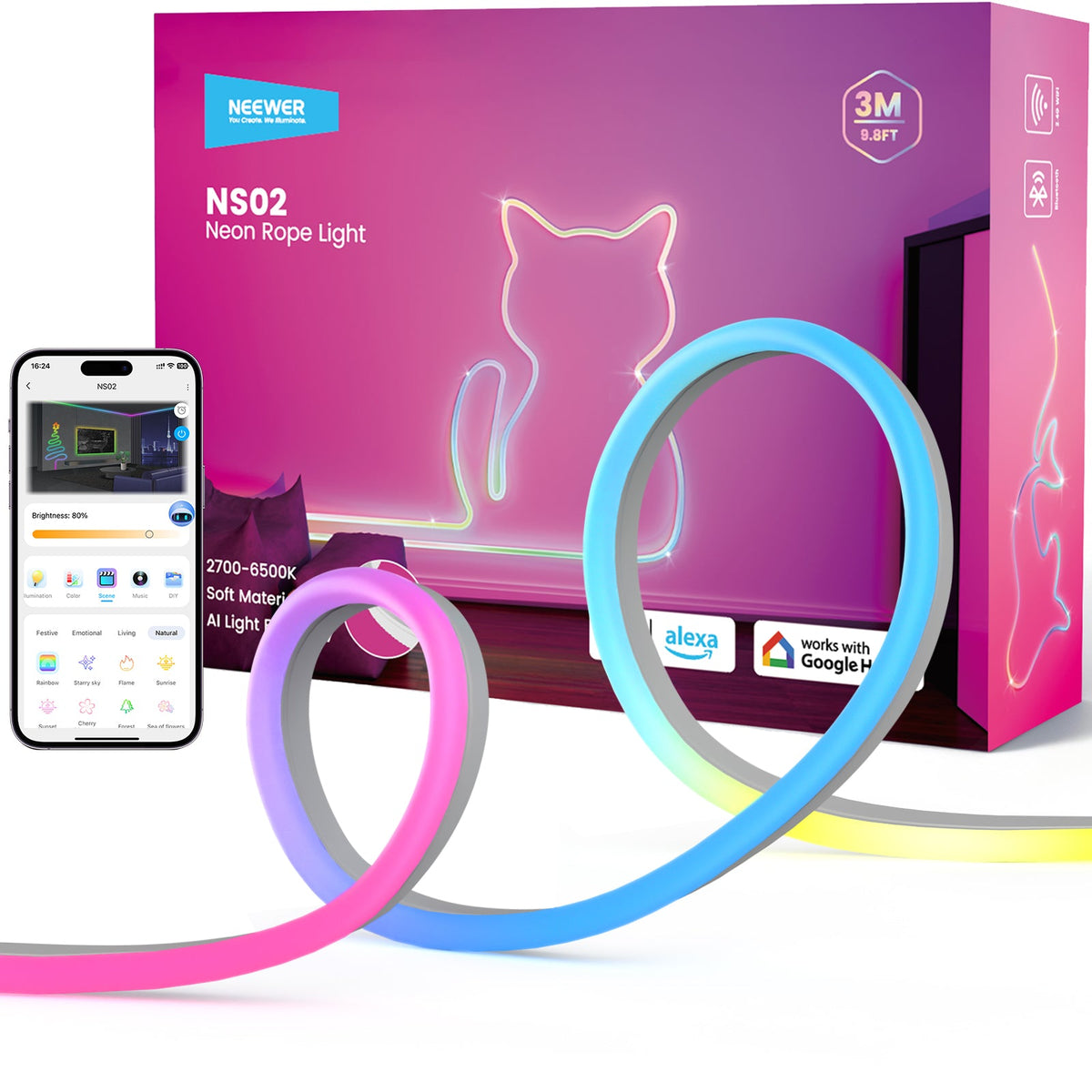 NEEWER NS02 Smart Strip Light | Side Emitting LED Strip