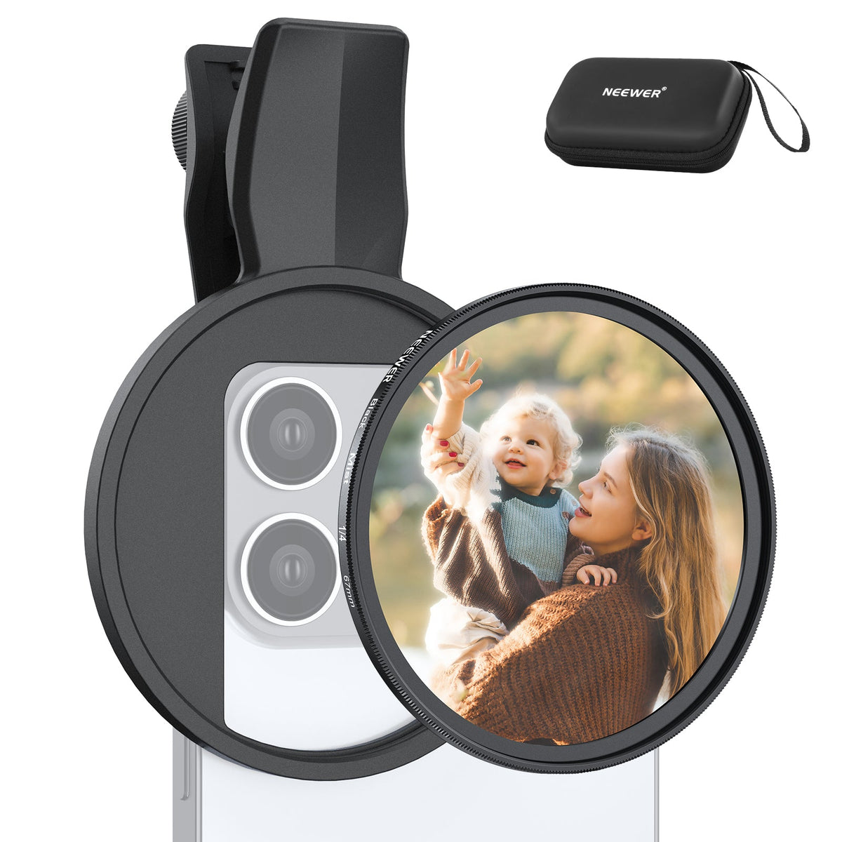 NEEWER 67mm Black Diffusion Phone Filter