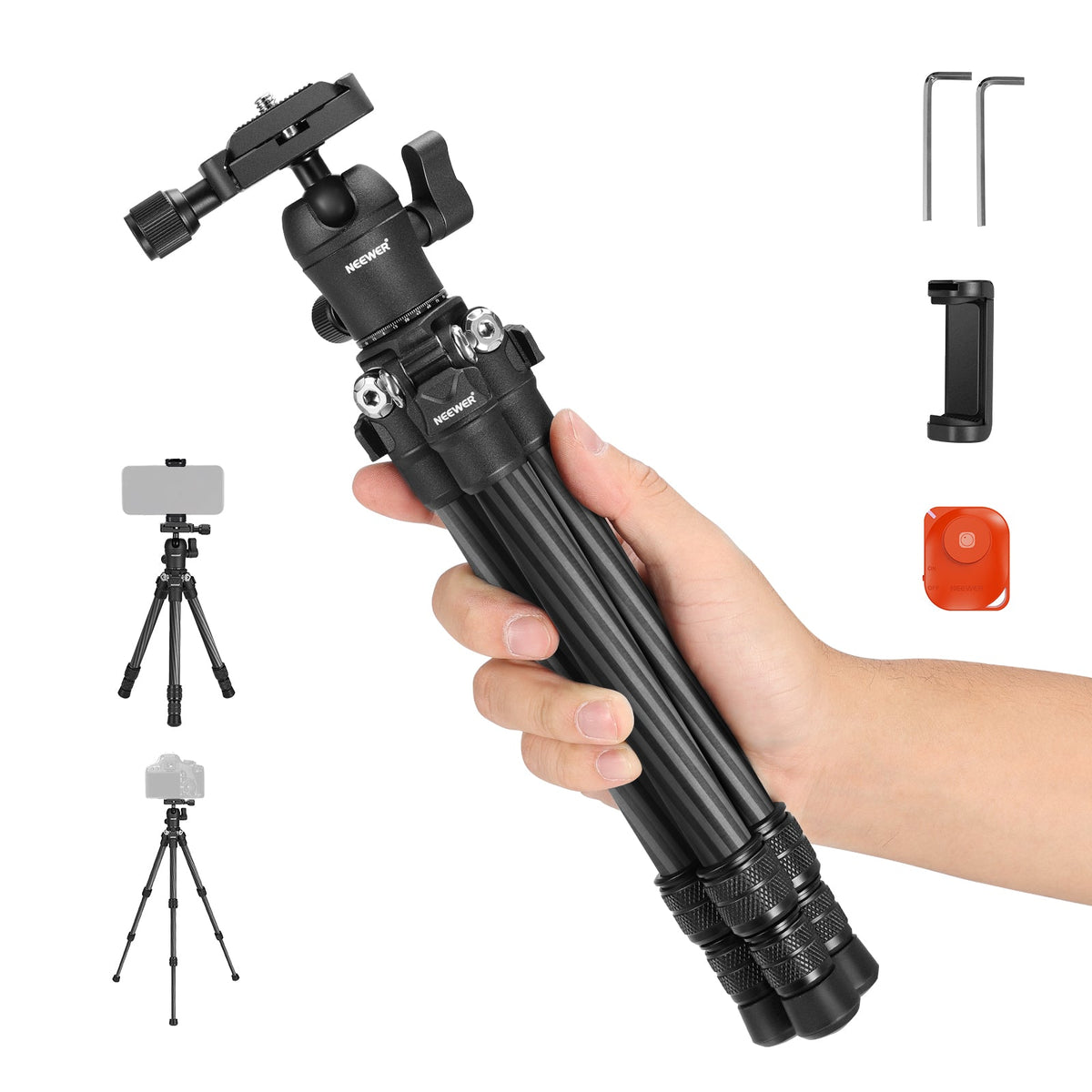 NEEWER TP09 20" Carbon Fiber Mini Tripod - NEEWER