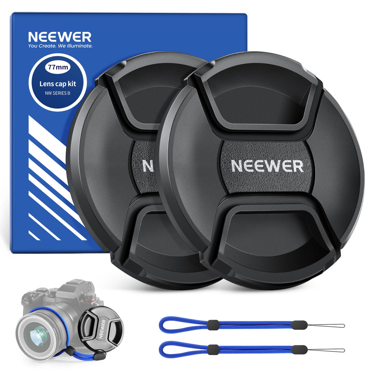 NEEWER 2 Pack Camera Lens Cap Kit - NEEWER