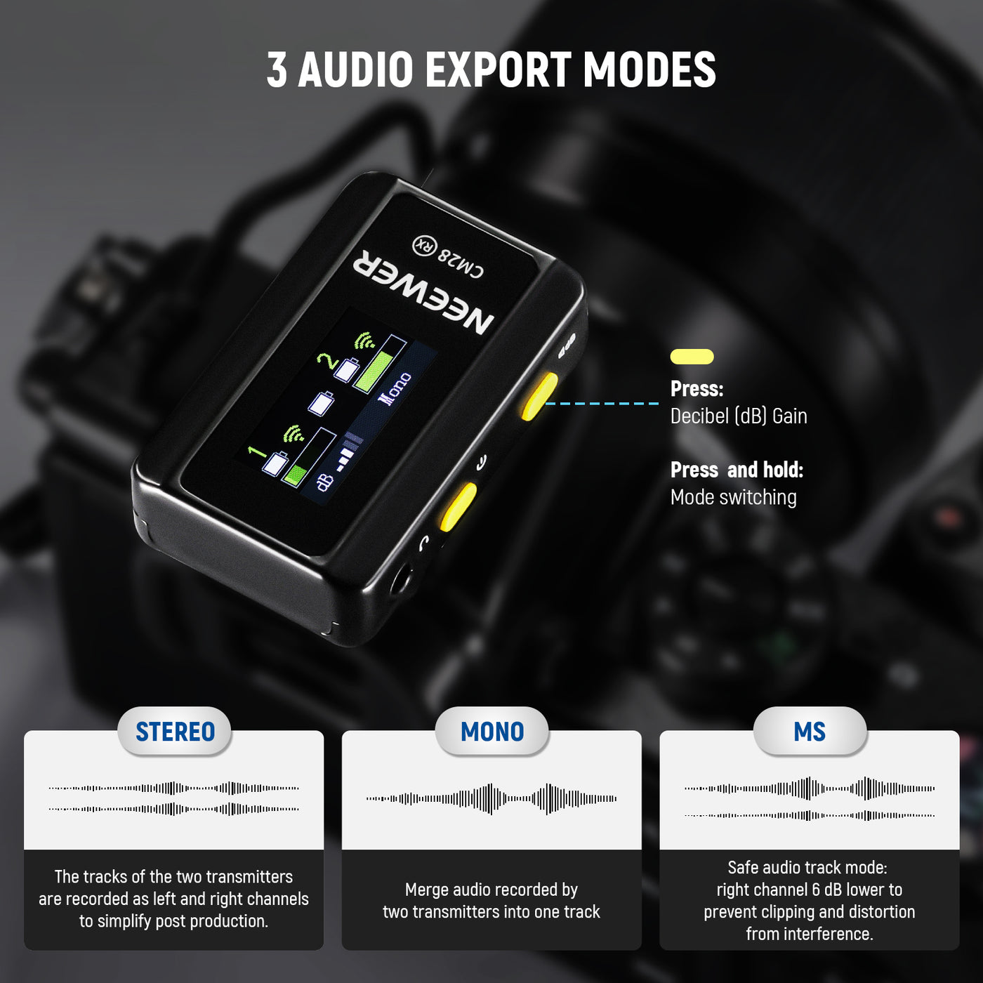 NEEWER CM28 Wireless Lavalier Lapel Microphone with Charging Case ...