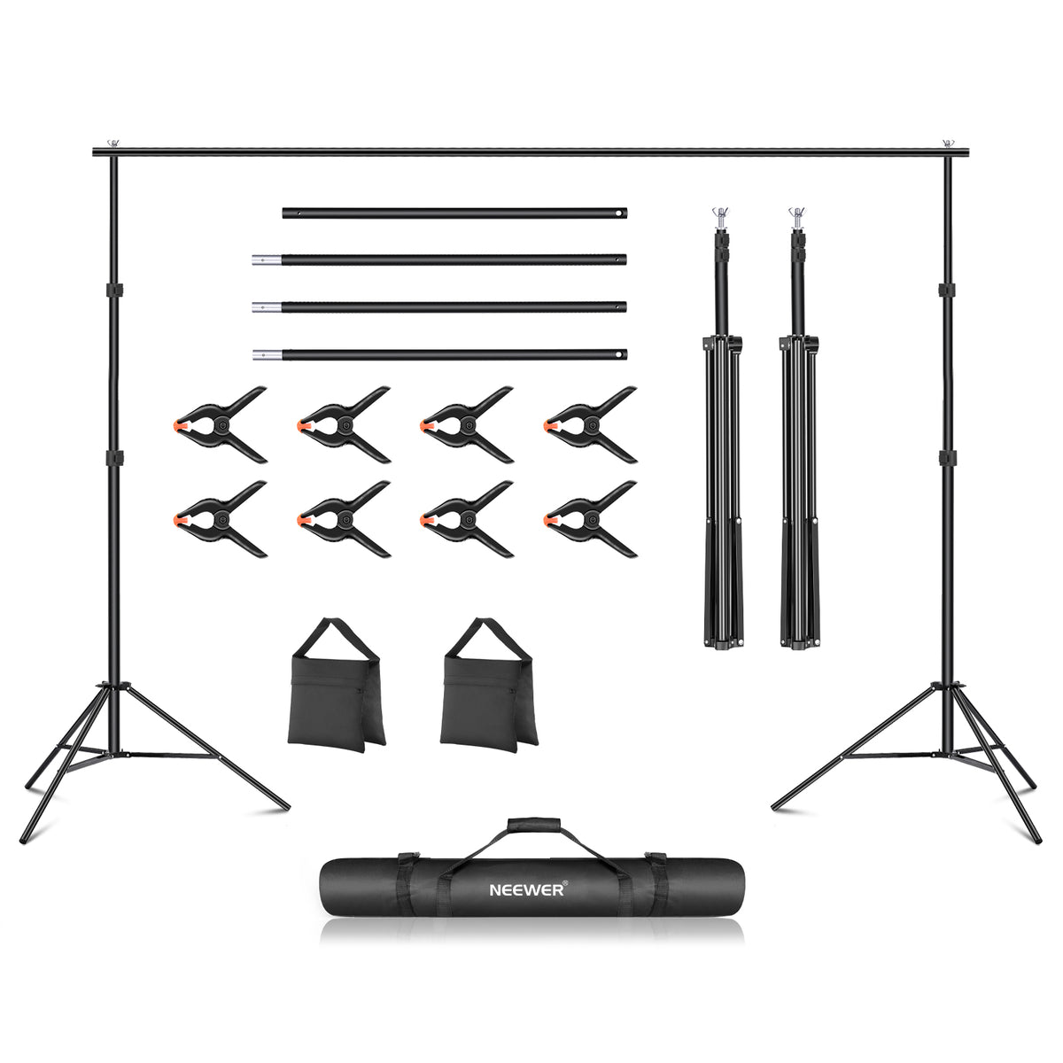 NEEWER Adjustable Background Stand Kit | 3 x 2.1m Backdrop Support for ...