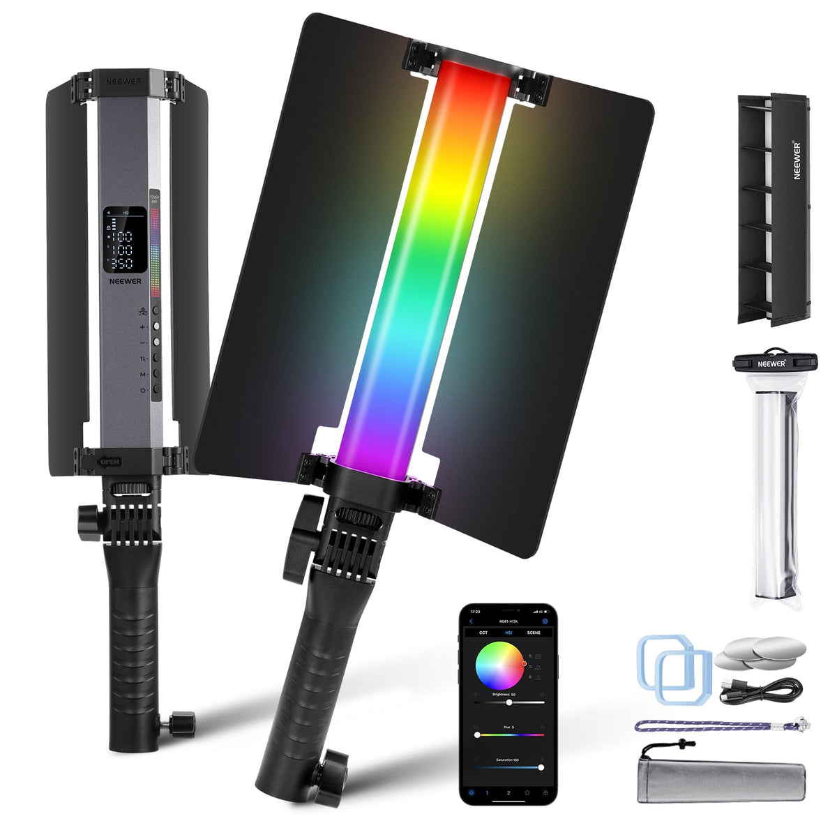 NEEWER RGB1 LED Tube Light Stick with Metal Barndoor Handle - NEEWER ...