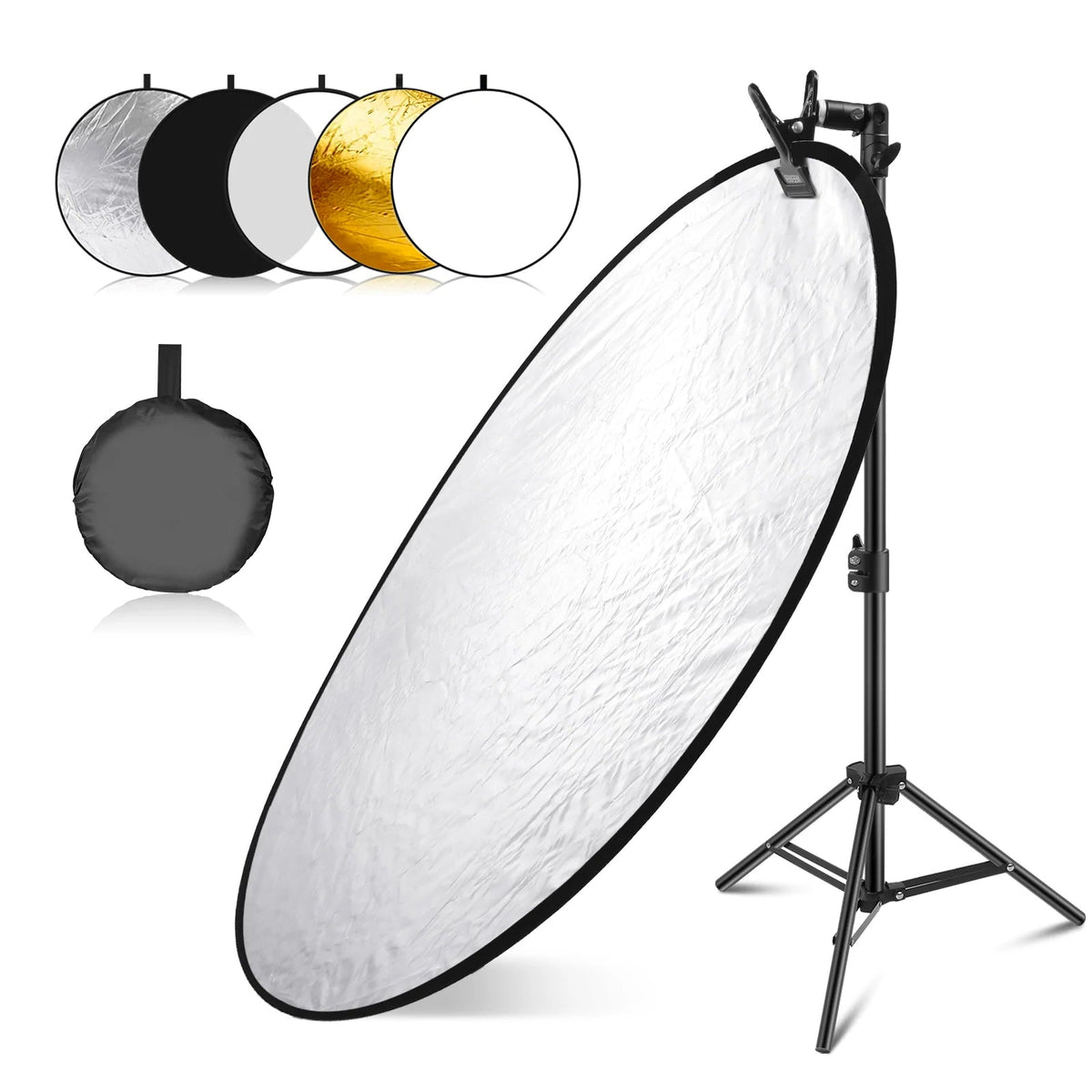 NEEWER 43”/110cm Light Reflector with Metal Clamp and Stand - NEEWER ...